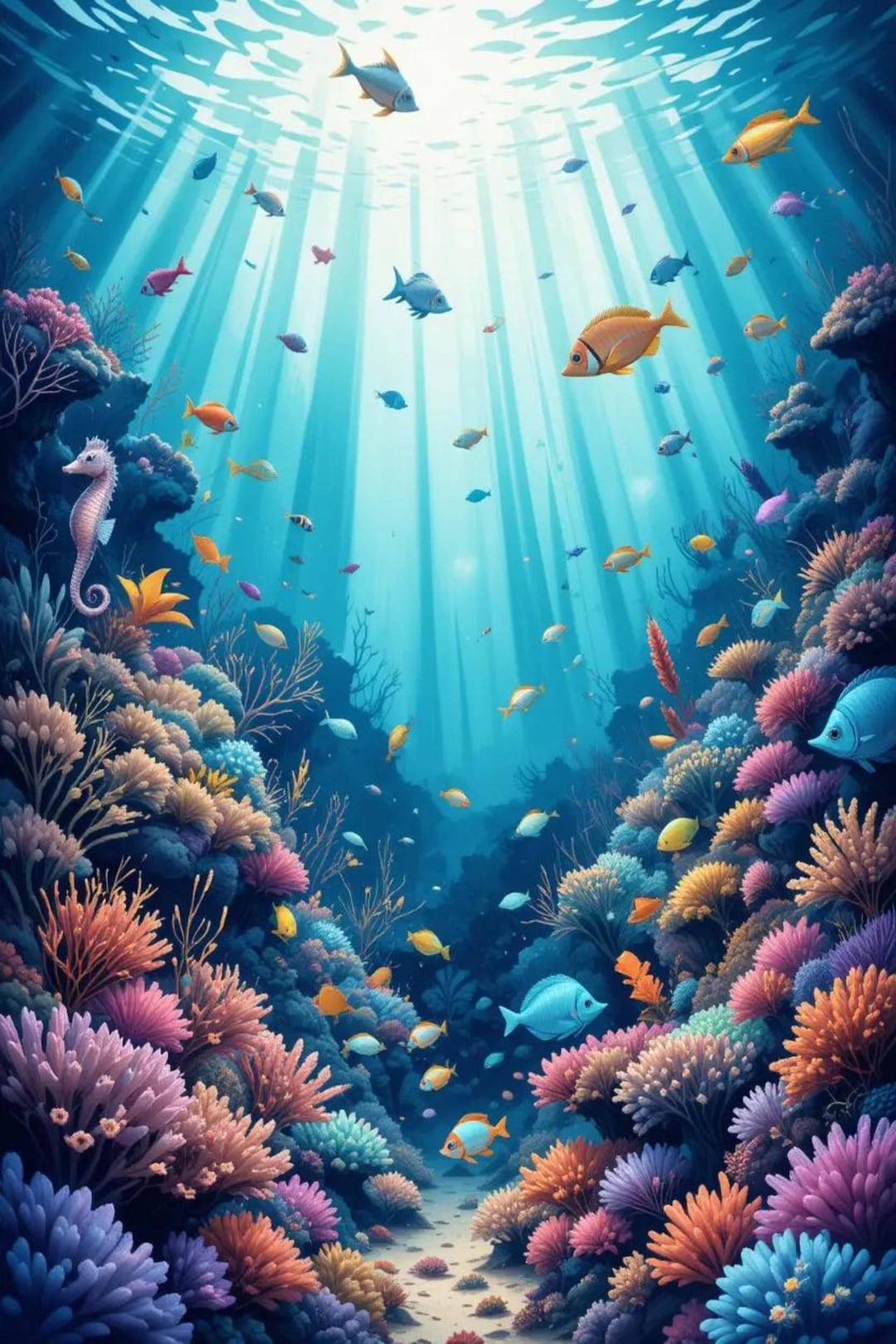 Underwater Coral Reef Digital Art Bundle | PNG + PDF + JPG Download - Etsy