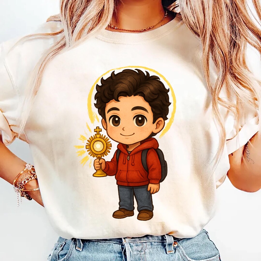 Saint Carlo Acutis Chibi Png, Catholic Shirt Png, Cute Christian ...