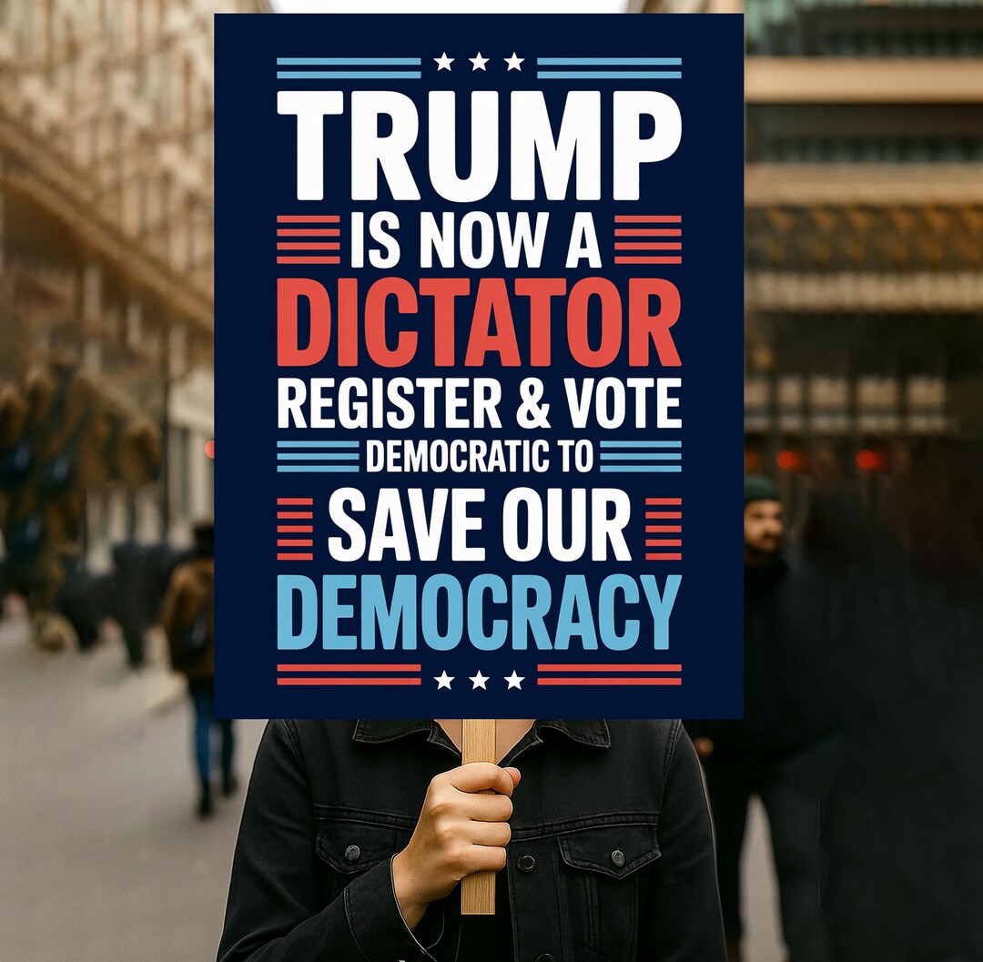 Save Our Democracy No Kings Protest Sign PRINTABLE, Anti-trump Protest ...