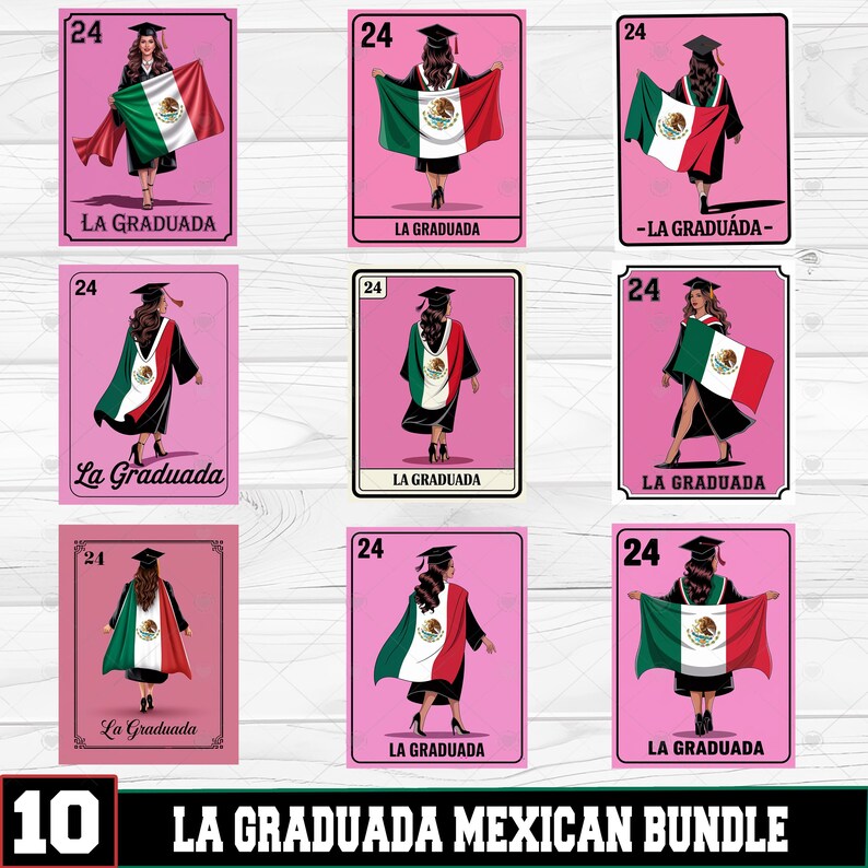 Loteria Graduation PNG Bundle, La Graduada Mexican Graduate Clipart ...