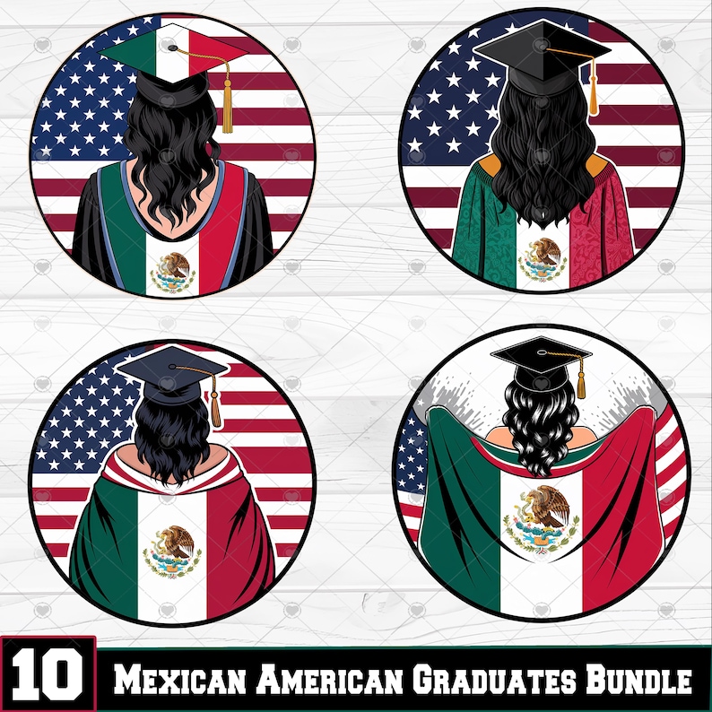 10 Mexican American Graduates PNG Bundle, Mexican American Flag Shirt ...