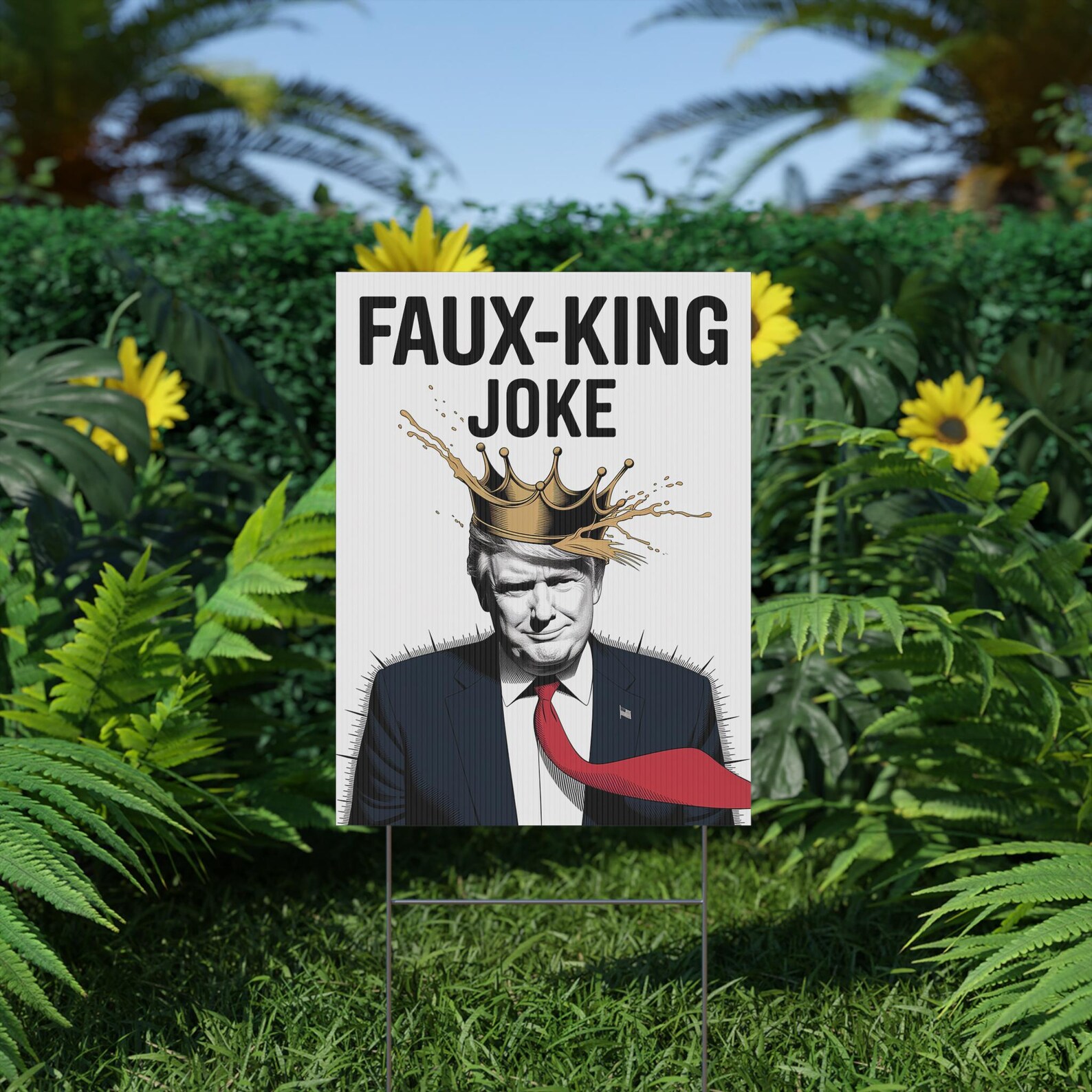 Faux-king Joke Resist Protest Sign PRINTABLE, Anti-trump No Kings ...