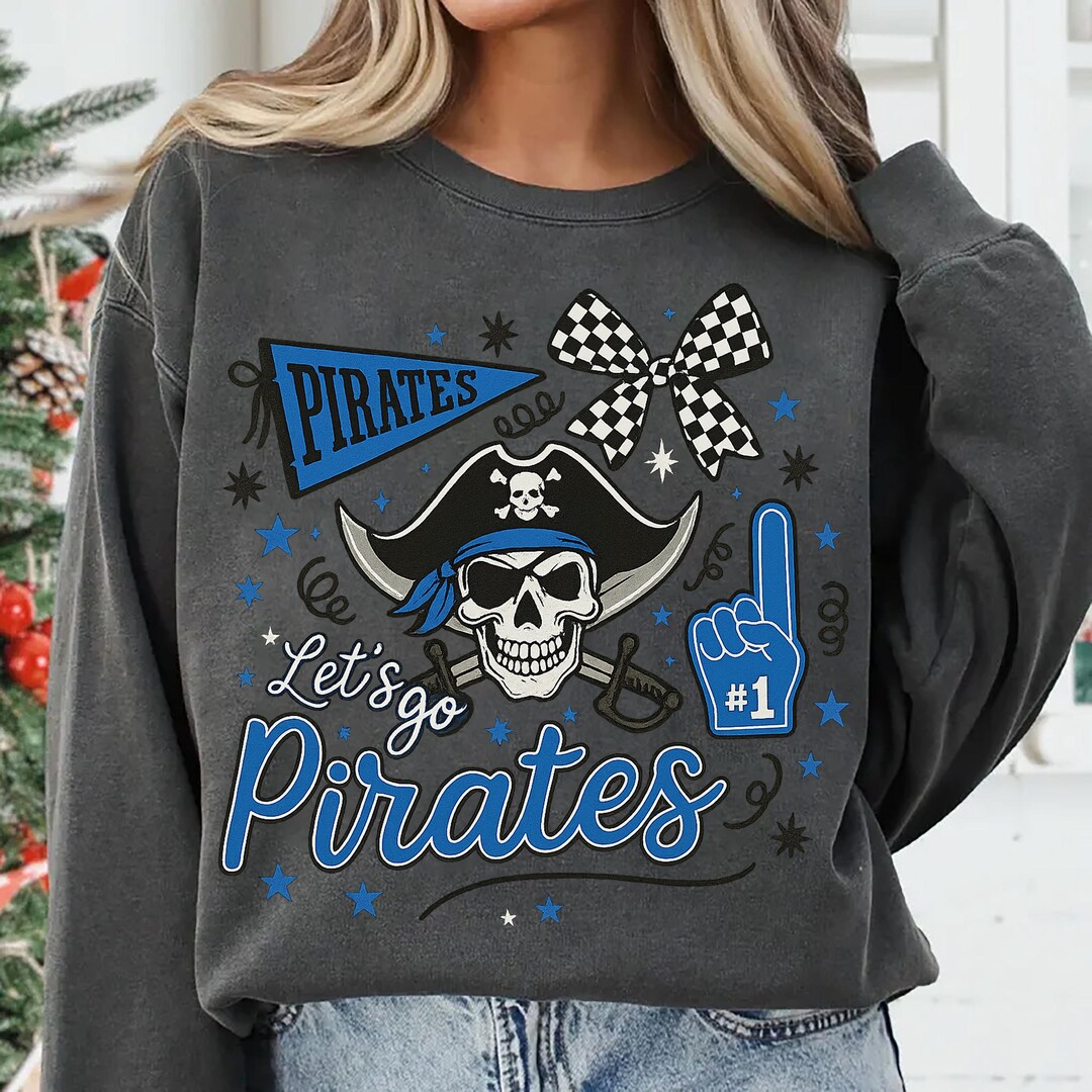 Mascot PNG, Pirates Doodle Shirt Design - Blue, Mascot School, College ...