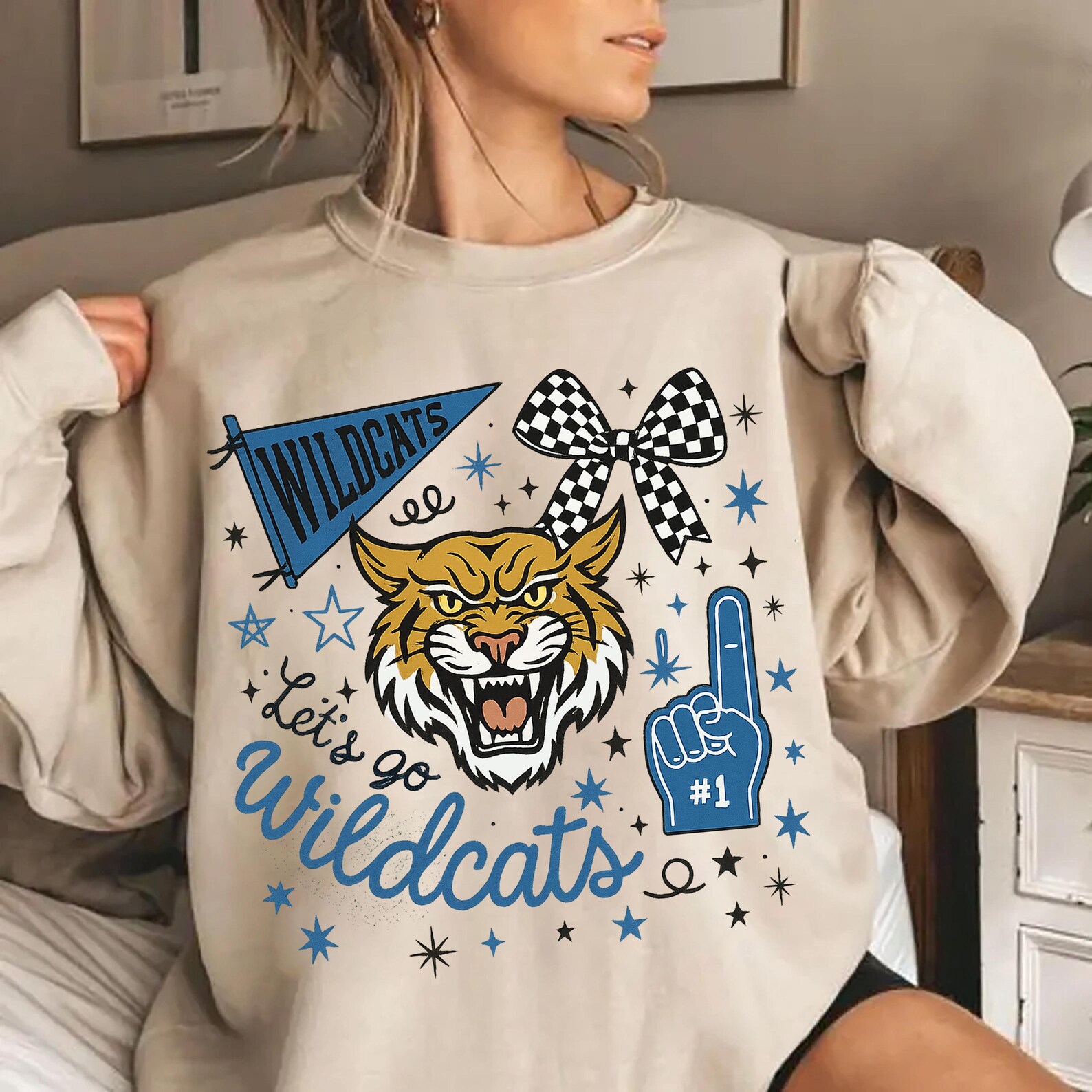 Mascot PNG, Wildcats Doodle Shirt Design - Blue, Mascot School, College ...