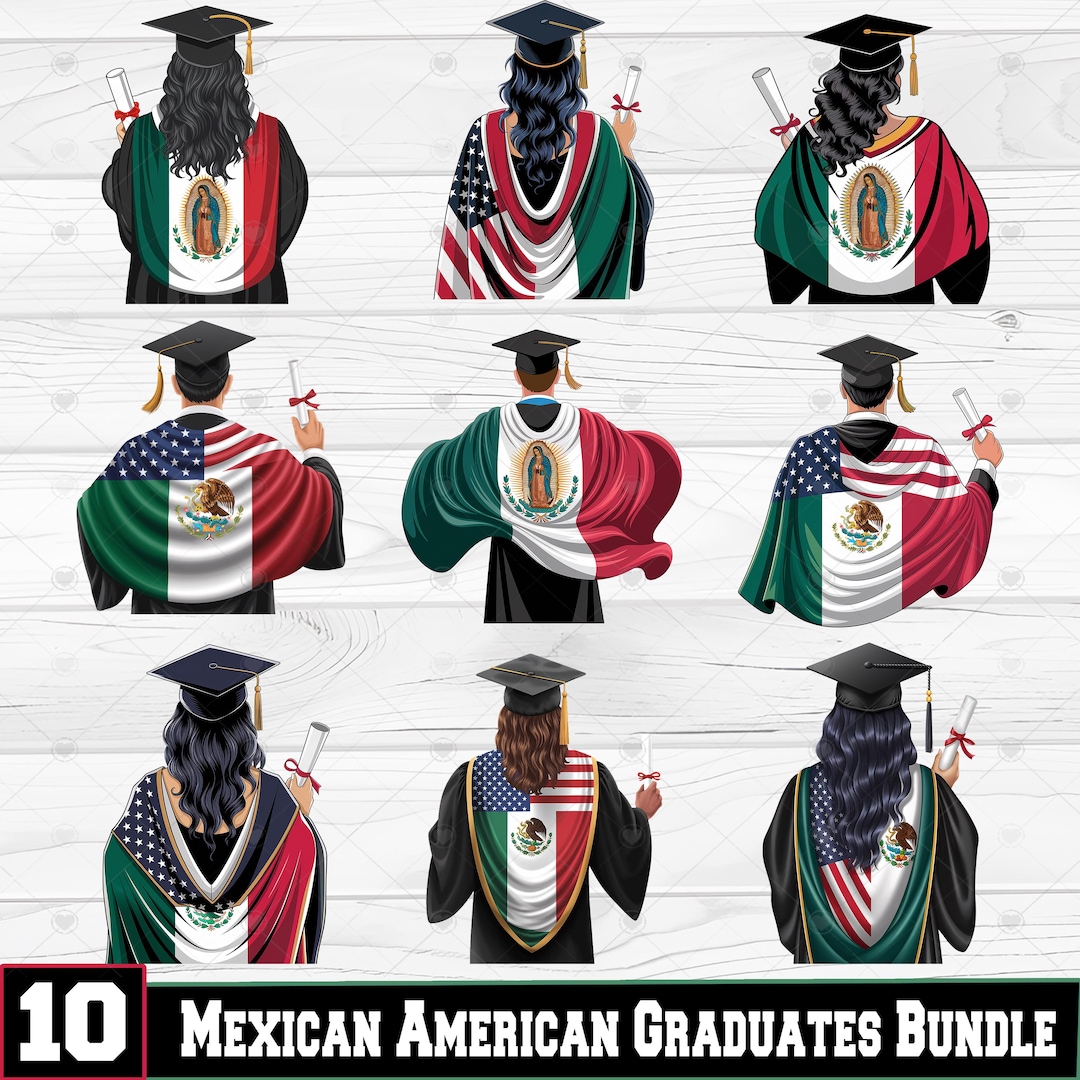 10 Mexican American Graduates PNG Bundle, Mexican American Flag Shirt ...