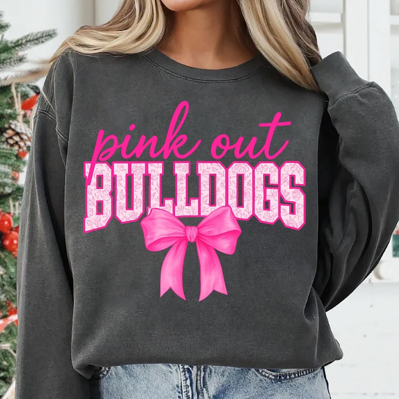 Mascot PNG, Pink Out Bulldogs Shirt Design, Breast Cancer Awareness ...