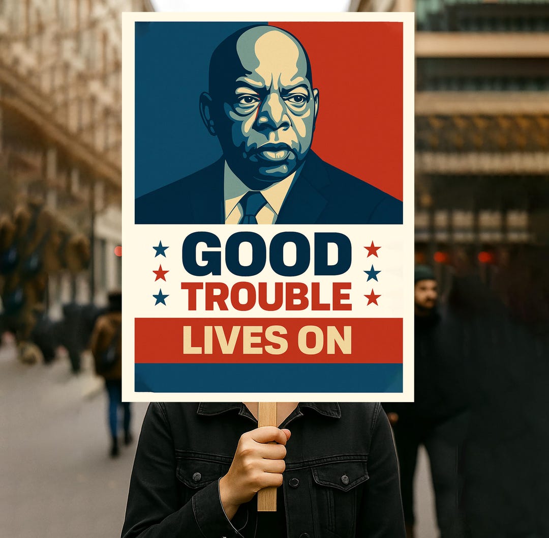 Good Trouble Lives on Protest Sign PRINTABLE, John Lewis, Anti-trump ...