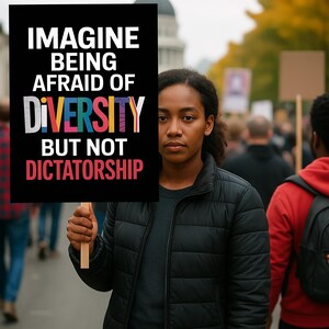 Diversity Not Dictatorship Protest Sign PRINTABLE, Anti-trump Protest ...