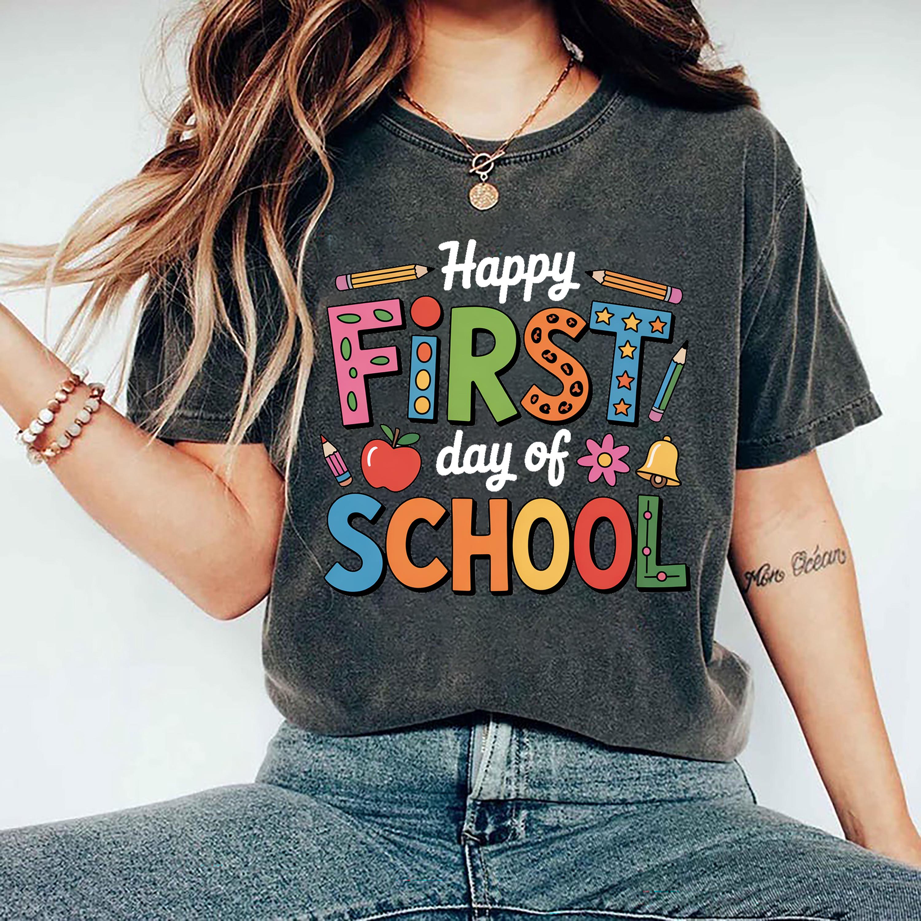 Teacher PNG, Happy First Day of School Shirt Png, Back to School Png ...