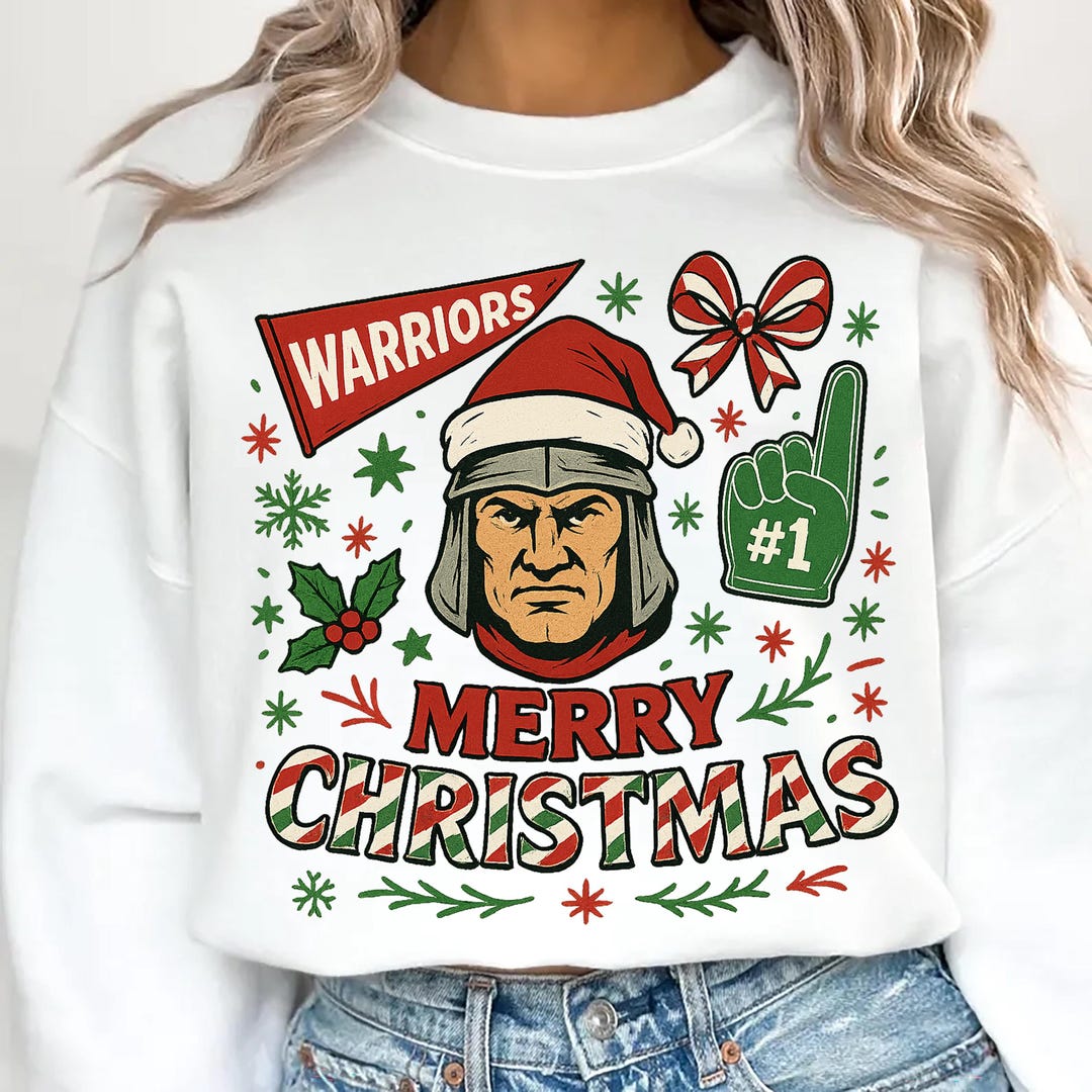Merry Christmas Warriors PNG, Holiday School Spirit Shirt Design ...