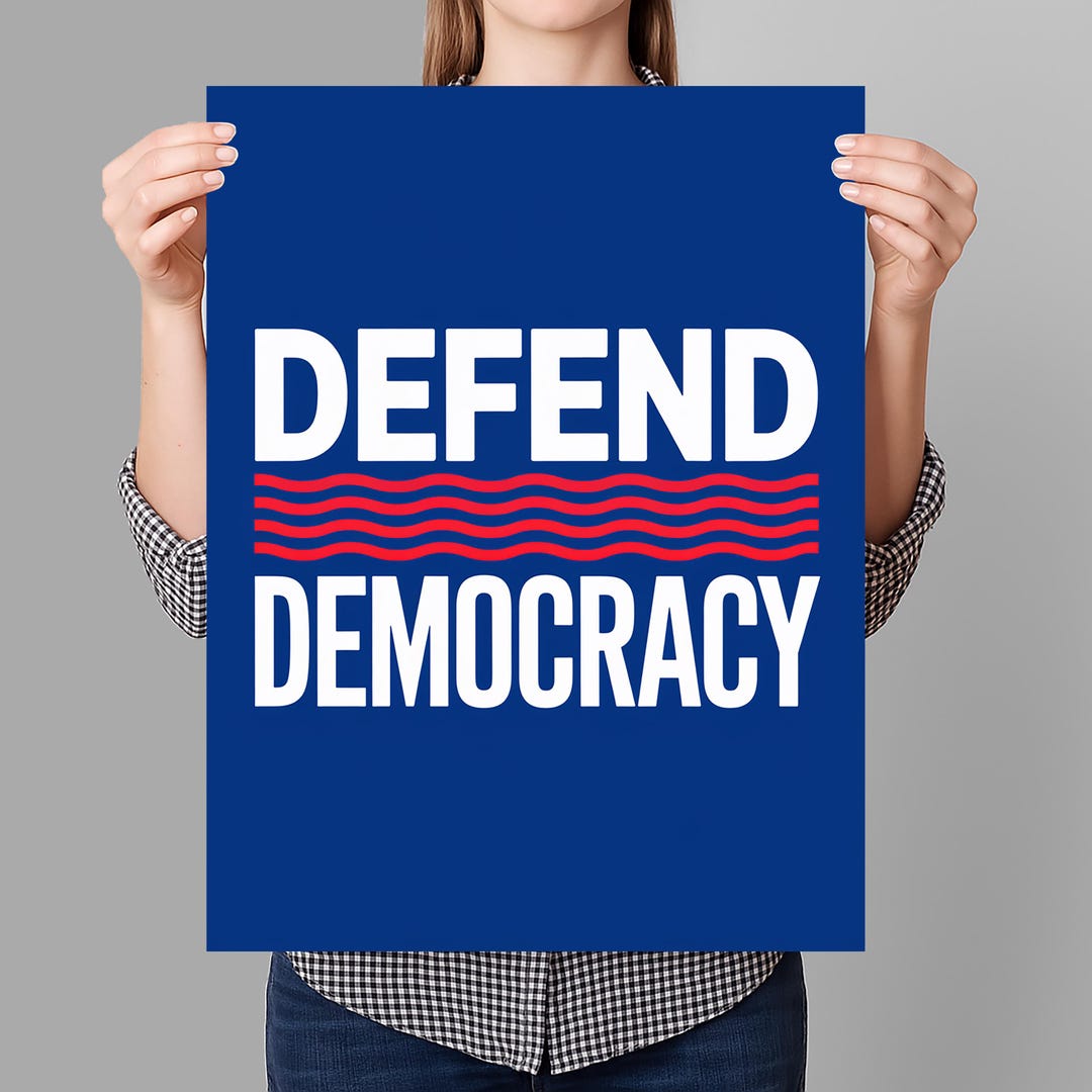 Defend Democracy Protest Sign PRINTABLE, Anti-trump Protest Poster Sign ...