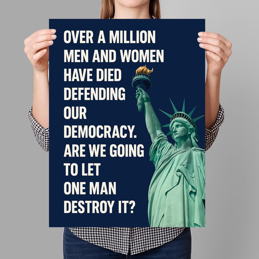Save the Democracy Protest Sign PRINTABLE, Statue of Liberty Anti-trump ...