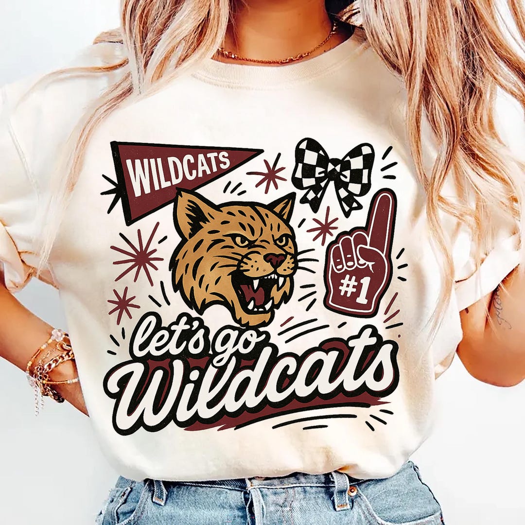 Mascot PNG, Wildcats Doodle Shirt Design - Maroon, Mascot School ...