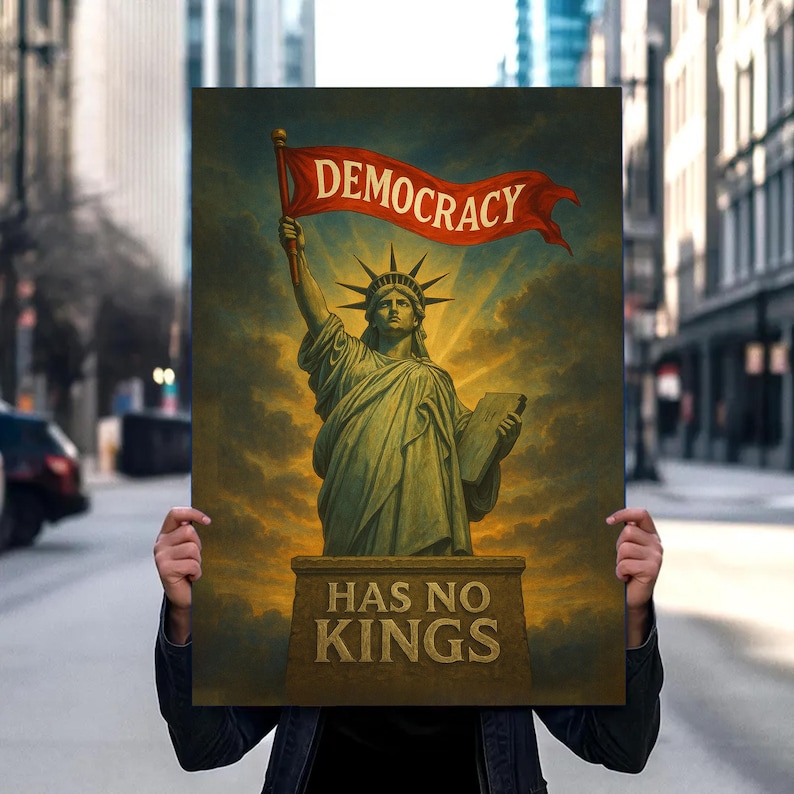 No Kings Protest Sign PRINTABLE, Pro Democracy, Anti-trump, Resist ...