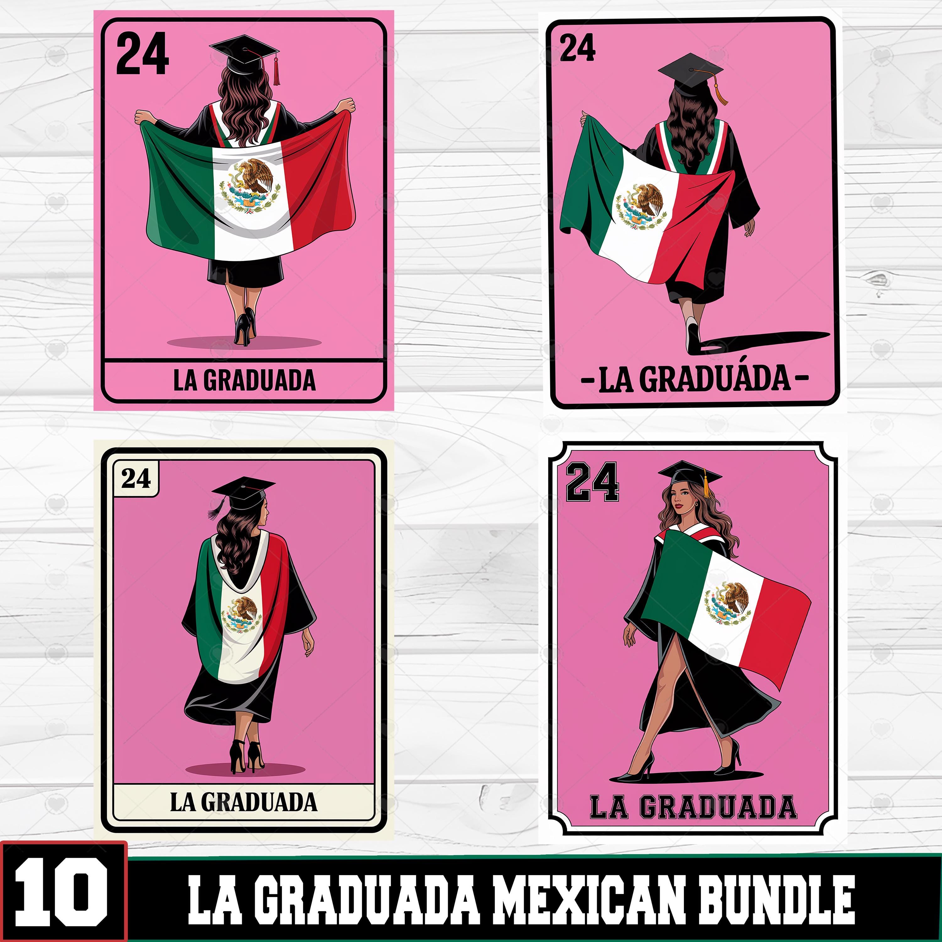 Loteria Graduation PNG Bundle, La Graduada Mexican Graduate Clipart ...