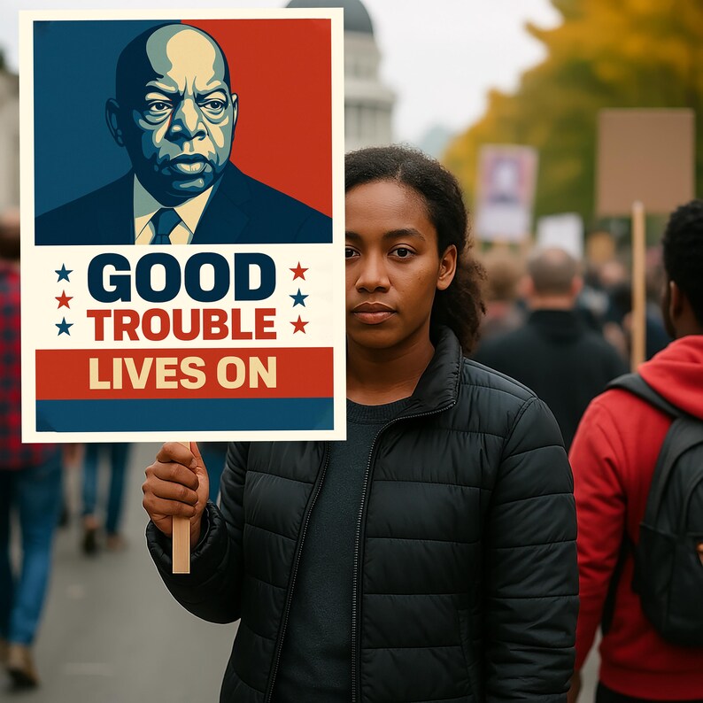 Good Trouble Lives on Protest Sign PRINTABLE, John Lewis, Anti-trump ...