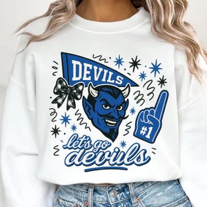 Mascot PNG, Devils Doodle Shirt Design - Blue, Mascot School, Collage ...