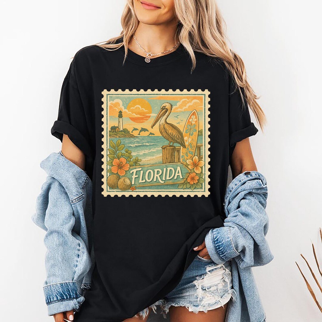 Florida State Stamp PNG, Distressed Vintage Florida Shirt Png, United ...