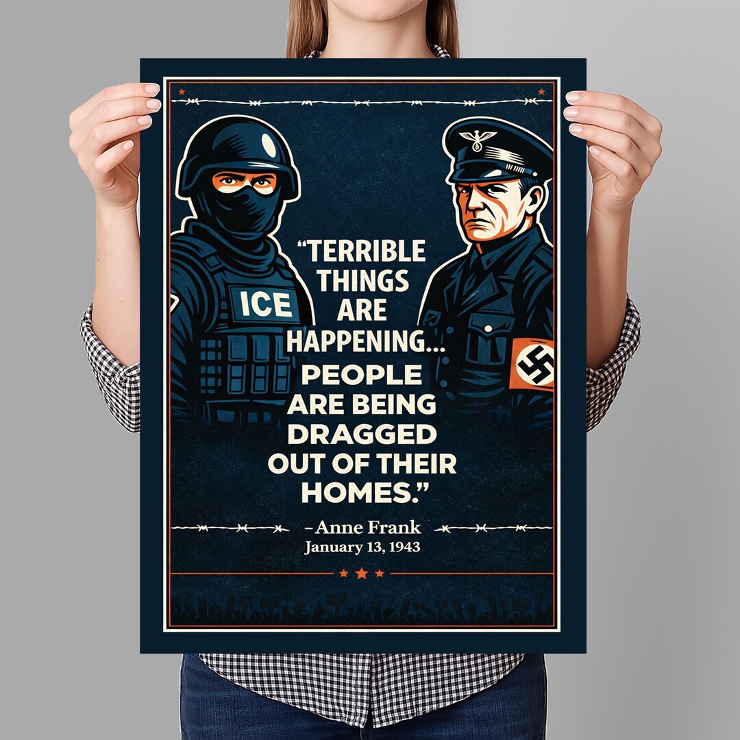 Abolish ICE Immigration Human Rights Protest Sign PRINTABLE, Anne Frank ...