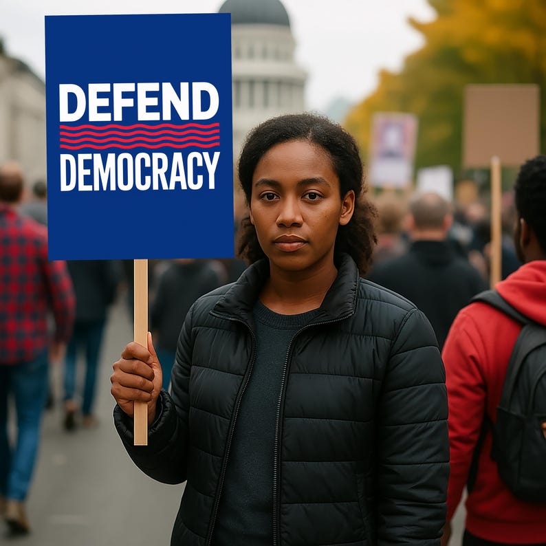 Defend Democracy Protest Sign PRINTABLE, Anti-trump Protest Poster Sign ...