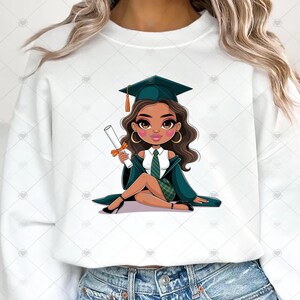 Chicano Graduation PNG Bundle, Chibi Latina Grad Characters Png ...