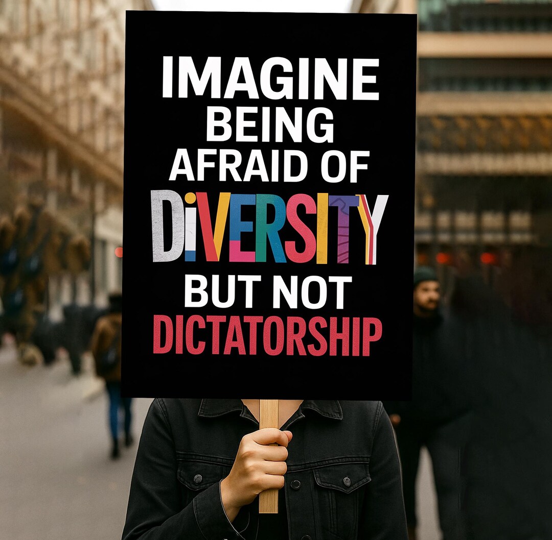 Diversity Not Dictatorship Protest Sign PRINTABLE, Anti-trump Protest ...