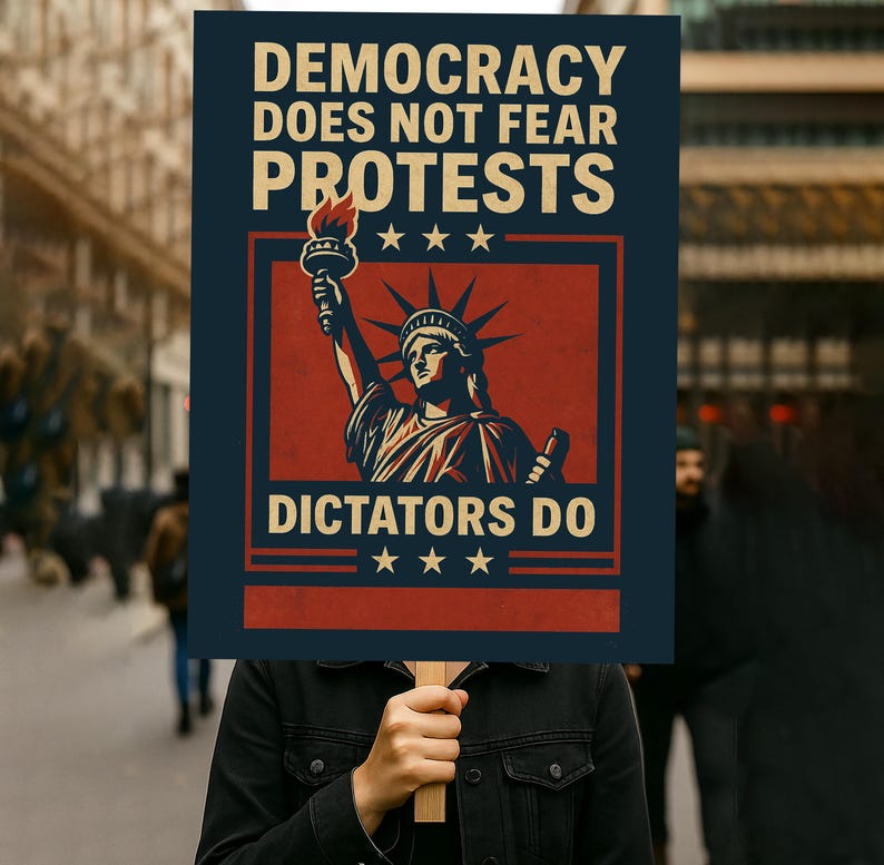 No Kings Protest Sign PRINTABLE, Pro Democracy, Anti-trump, Resist ...