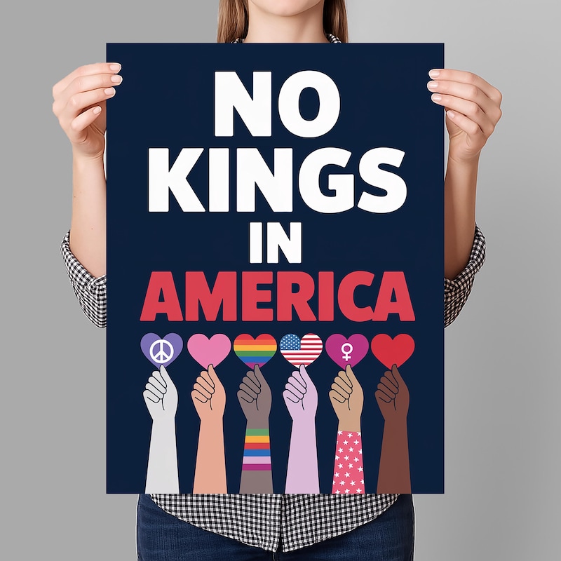 No Kings Protest Signs - Etsy