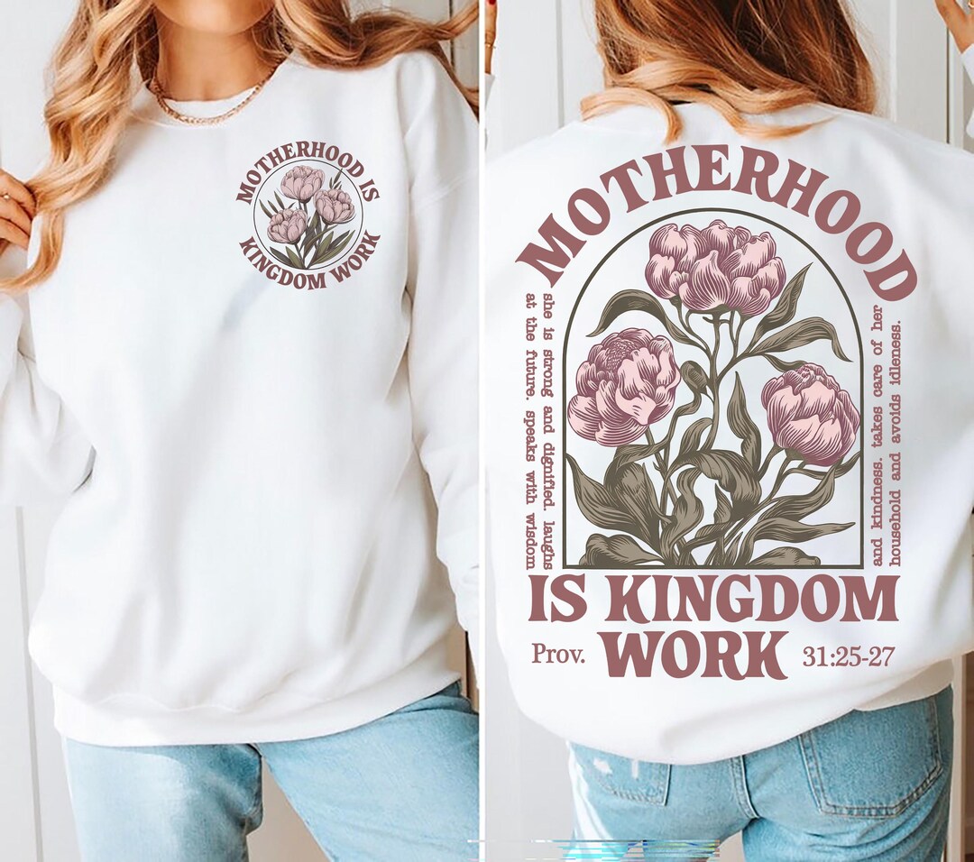 Motherhood is Kingdom Work PNG SVG, Mother's Day Png, Christian Svg ...