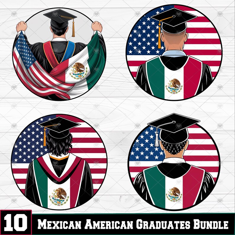 10 Mexican American Graduates PNG Bundle, Mexican American Flag Shirt ...