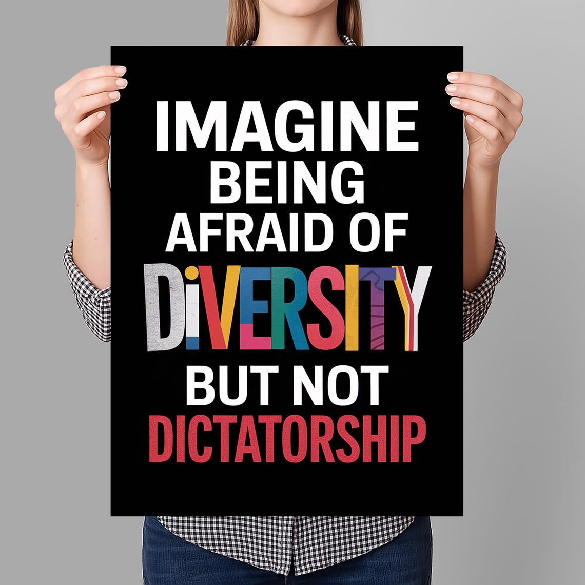 Diversity Not Dictatorship Protest Sign PRINTABLE, Anti-trump Protest ...
