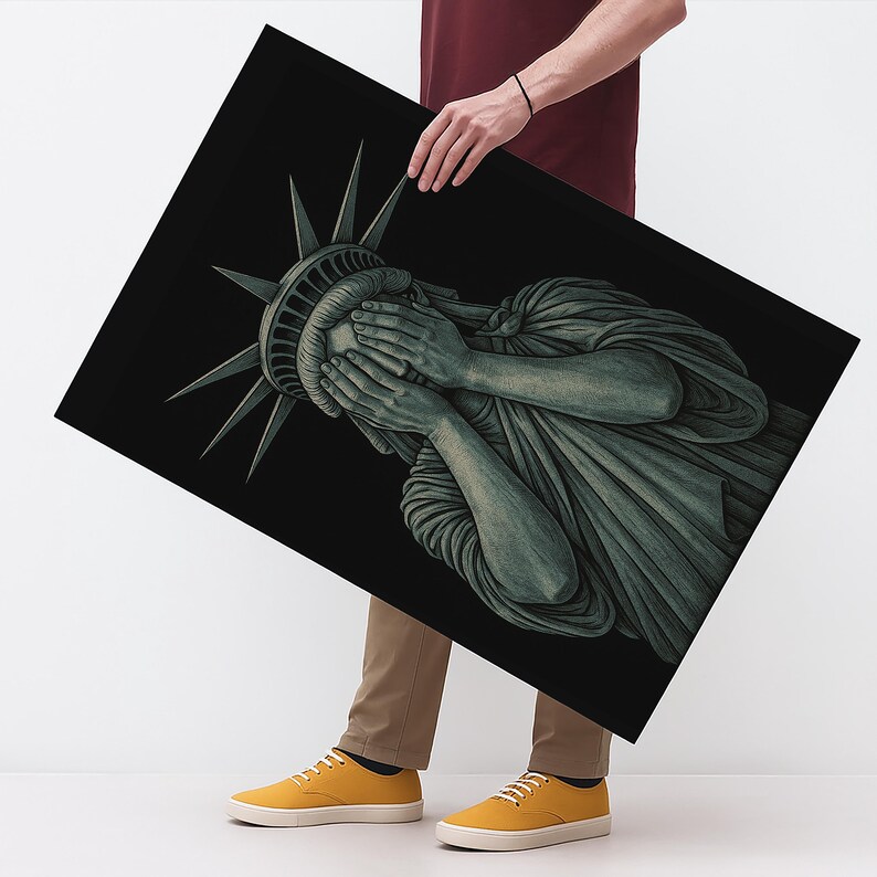 Weeping Statue of Liberty Protest Sign PRINTABLE, Anti-trump Protest ...