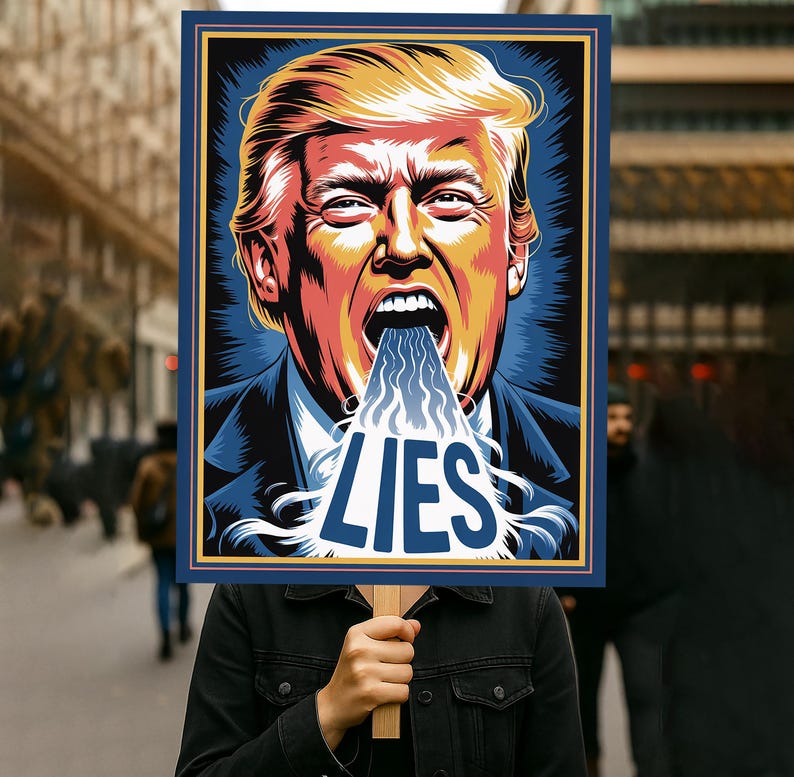 Trump Lies Protest Sign PRINTABLE, Resist Fascism, Anti-trump Protest ...