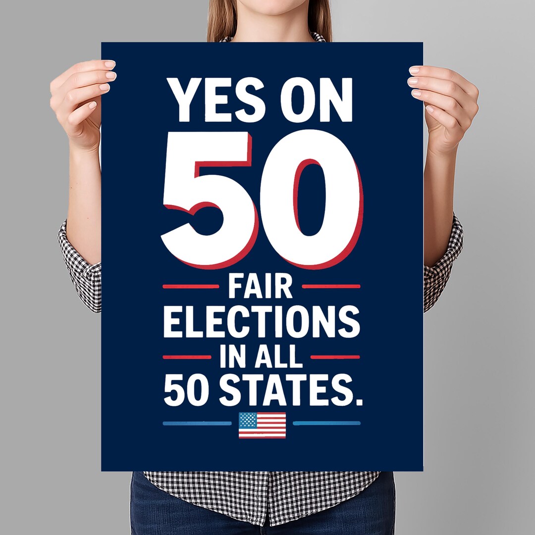 No Kings Protest Sign PRINTABLE, Yes on Proposition 50 Fair Elections ...