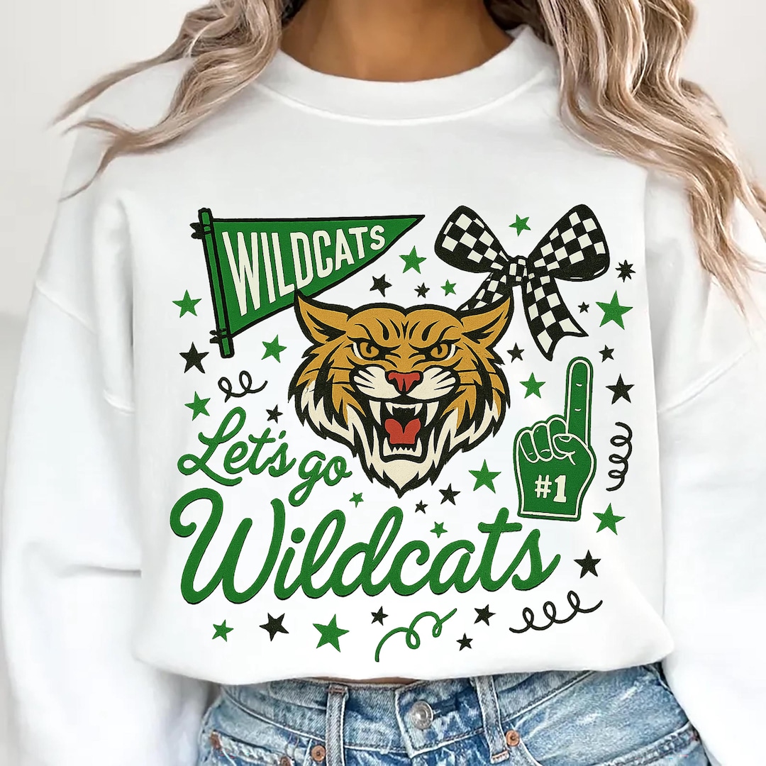 Mascot PNG, Wildcats Doodle Shirt Design - Green, Mascot School ...