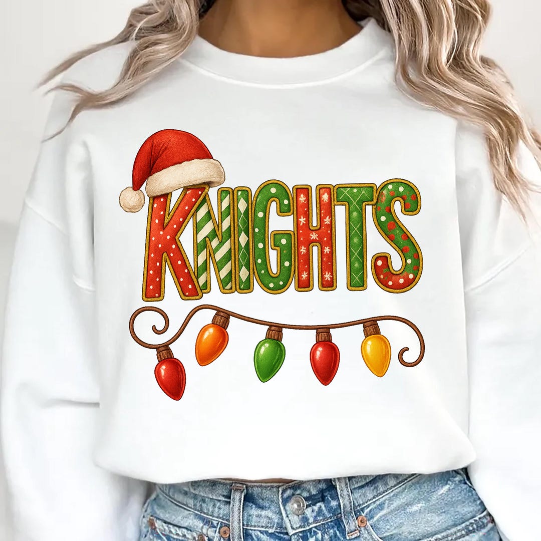 Merry Christmas Knights PNG, Holiday School Spirit Shirt Design ...