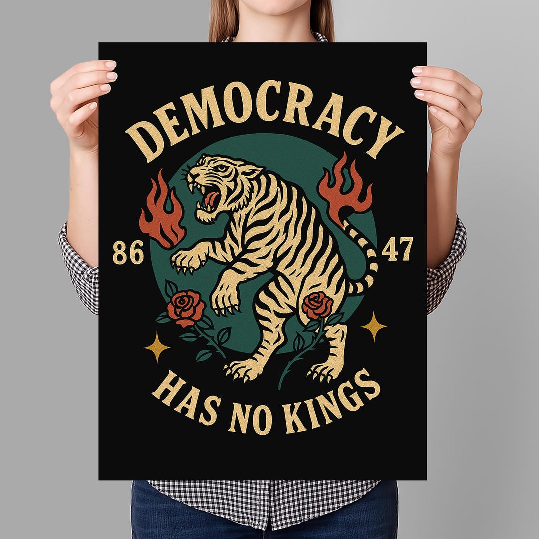 Democracy Has No Kings Resist Protest Sign PRINTABLE, Anti-trump ...