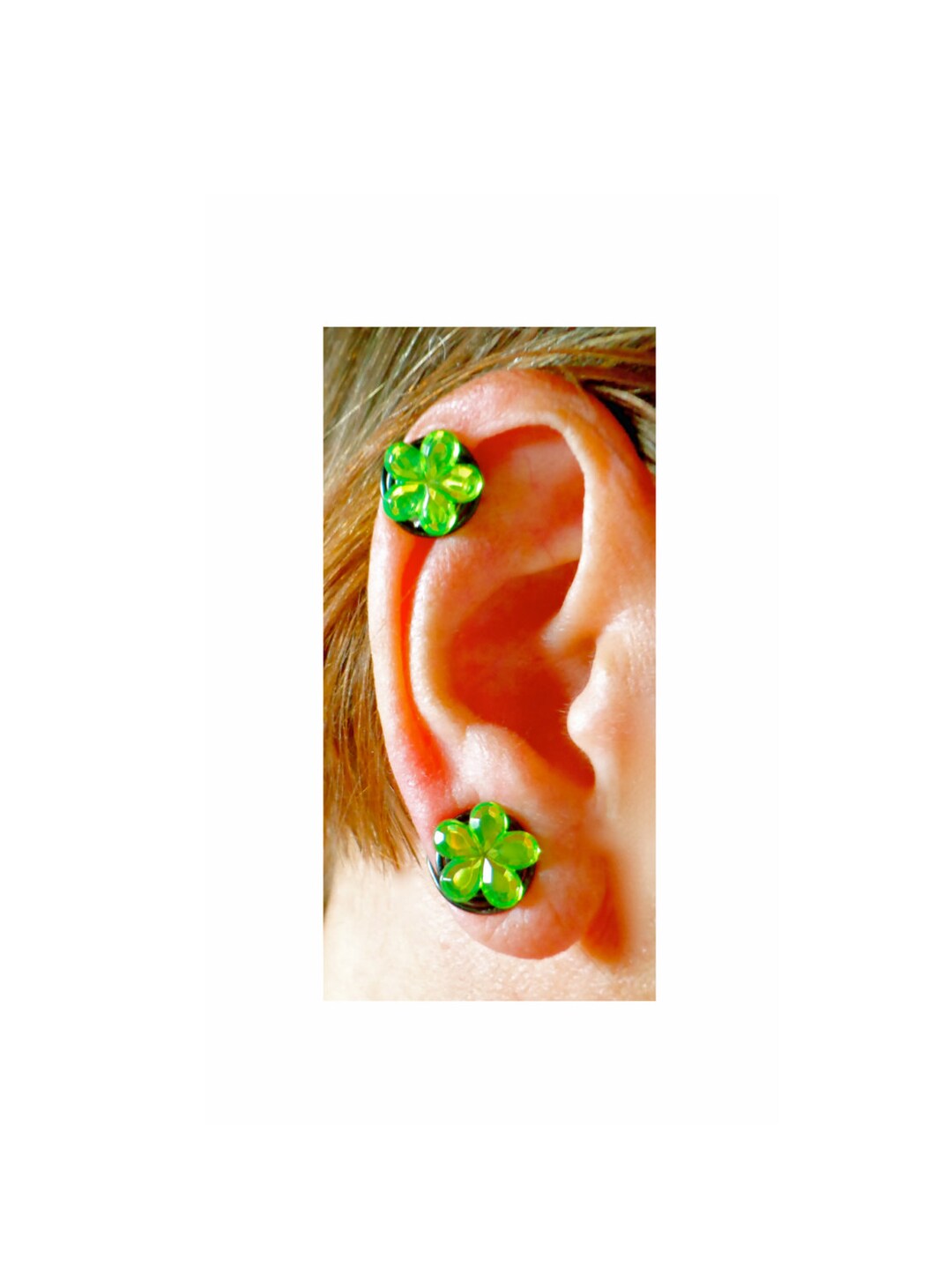 Flowers Clip-on Finger Pressure Earrings 13-15mm for Non Pierced Ear ...