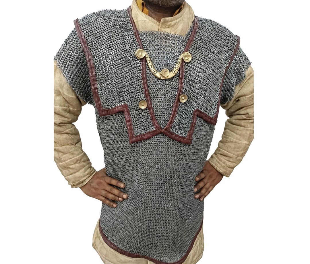 Handmade Roman Chainmail Lorica Hamata | 6 Mm 18 Gauge Flat Ring ...