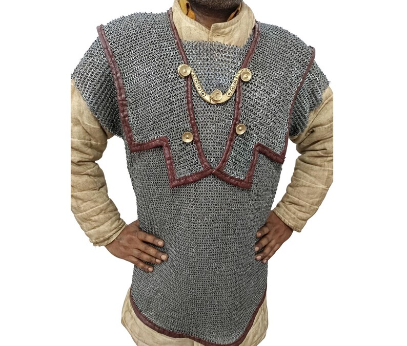 Handmade Roman Chainmail Lorica Hamata | 6 Mm 18 Gauge Flat Ring ...