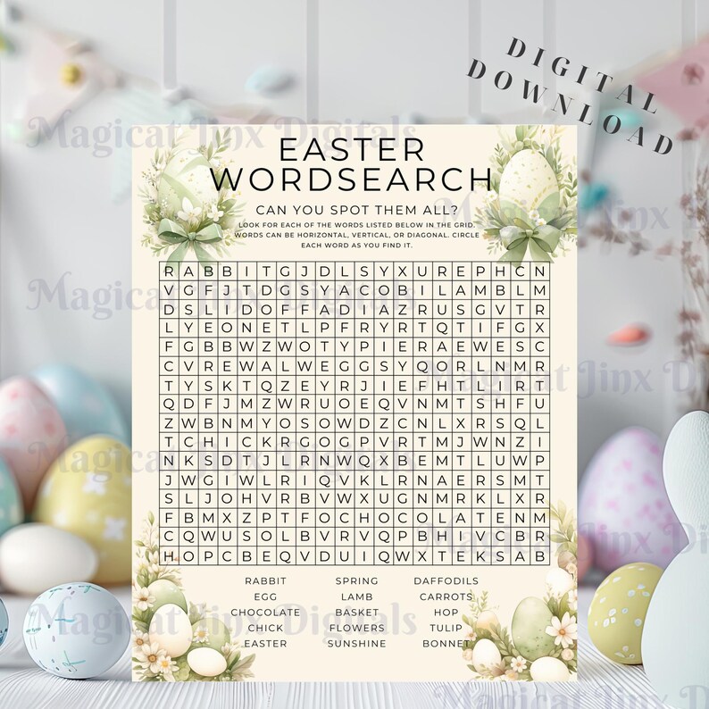 Easter Word Search for Kids, Printable Easter Activity, Fun Holiday ...