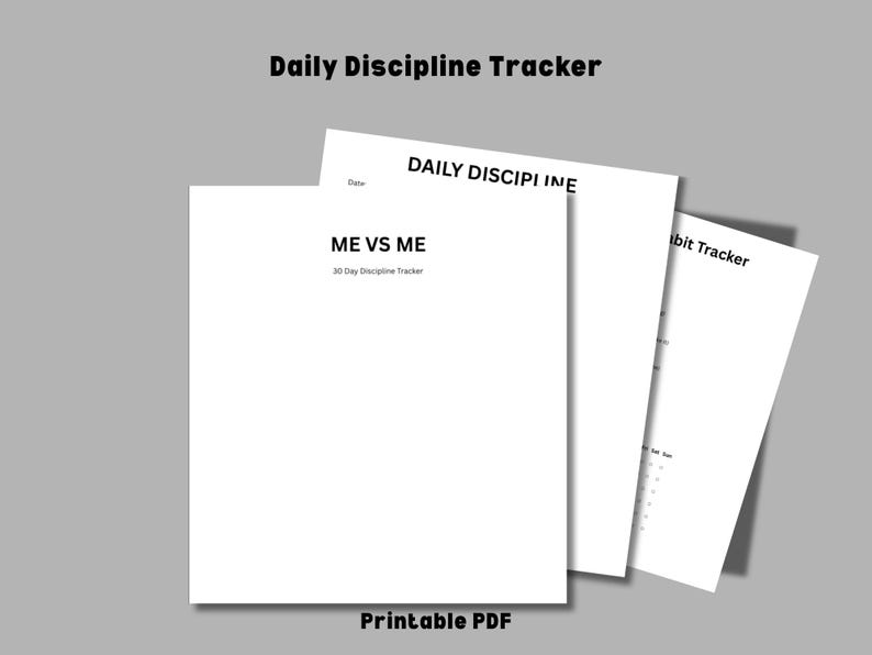 Me Vs Me Daily Discipline Tracker | Habit Planner PDF (digital Download ...