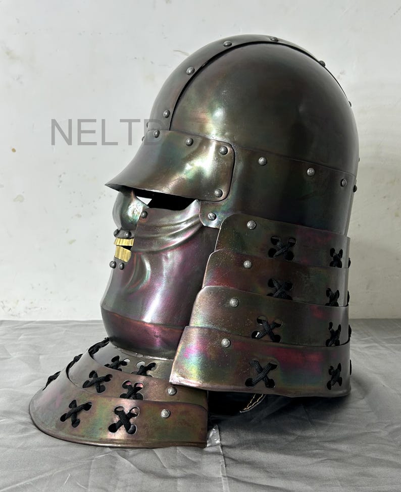 Medieval Japanese Samurai Knight Helmet Larp Reenactment Cosplay Helmet ...