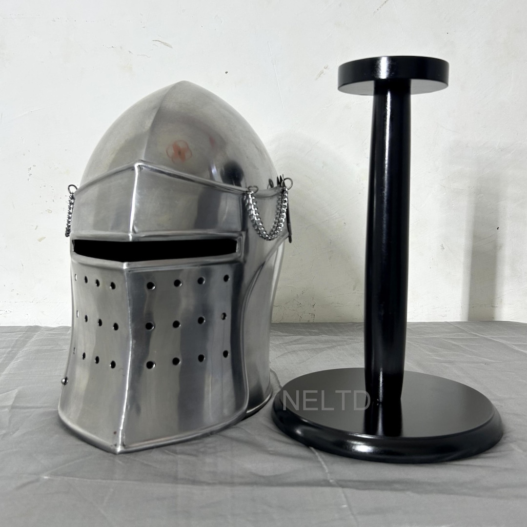 Medieval Barbute Knight Armor Helmet Crusader Warrior Fully Wearable ...
