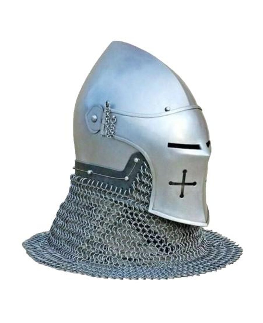 Medieval Bascinet Helmet – Handcrafted Steel Combat Helmet With ...
