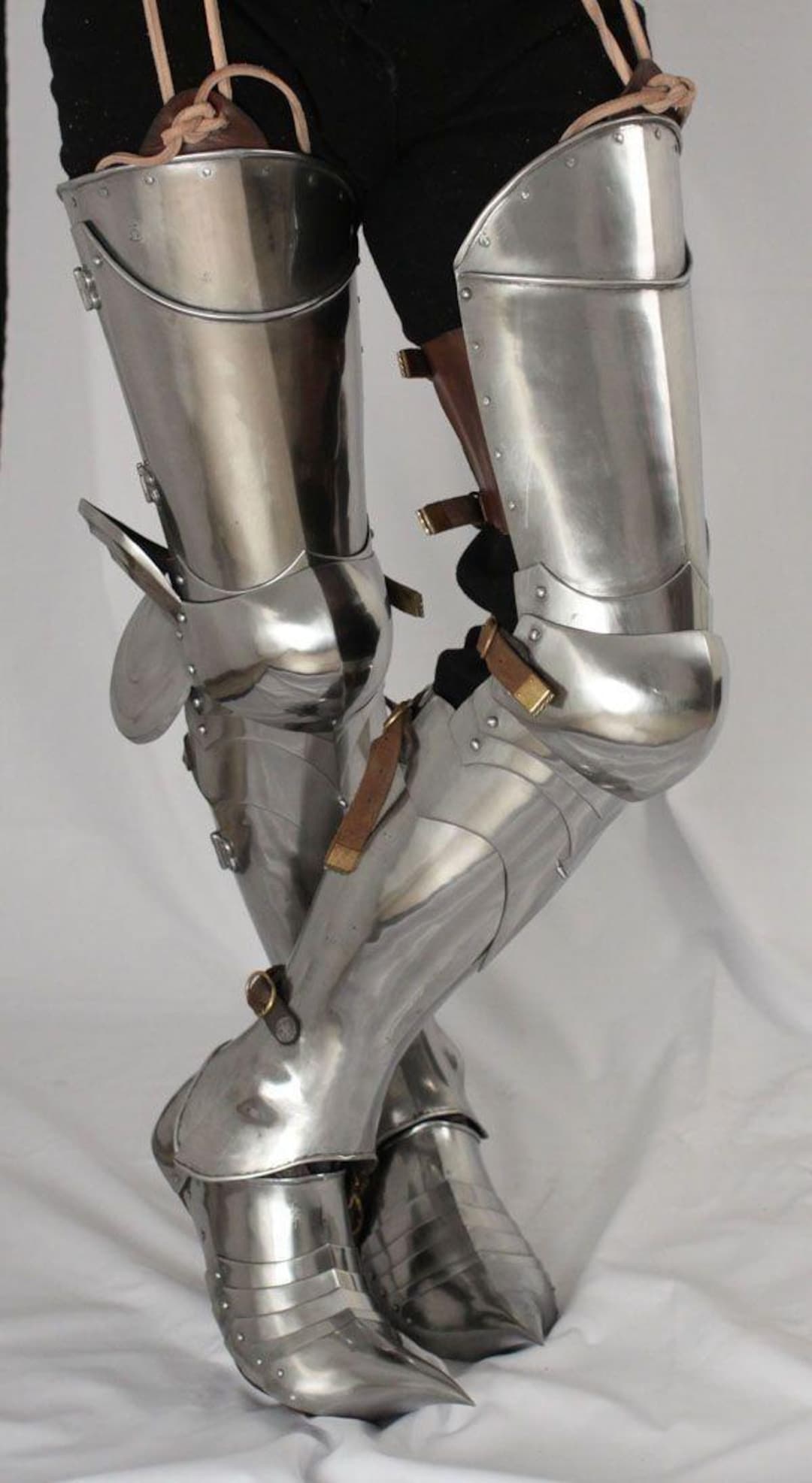 Medieval 18 Gauge Steel Leg Armor – Full Leg Protection for Cosplay ...