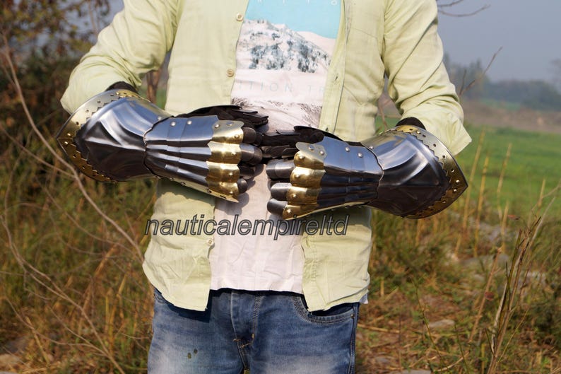 Medieval Templar Knight Armor Gauntlet SCA Battle Ready LARP Pair of ...