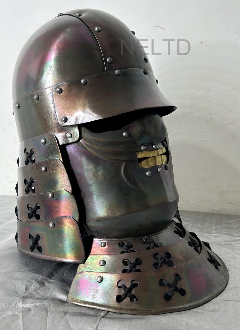 Medieval Japanese Samurai Knight Helmet Larp Reenactment Cosplay Helmet ...