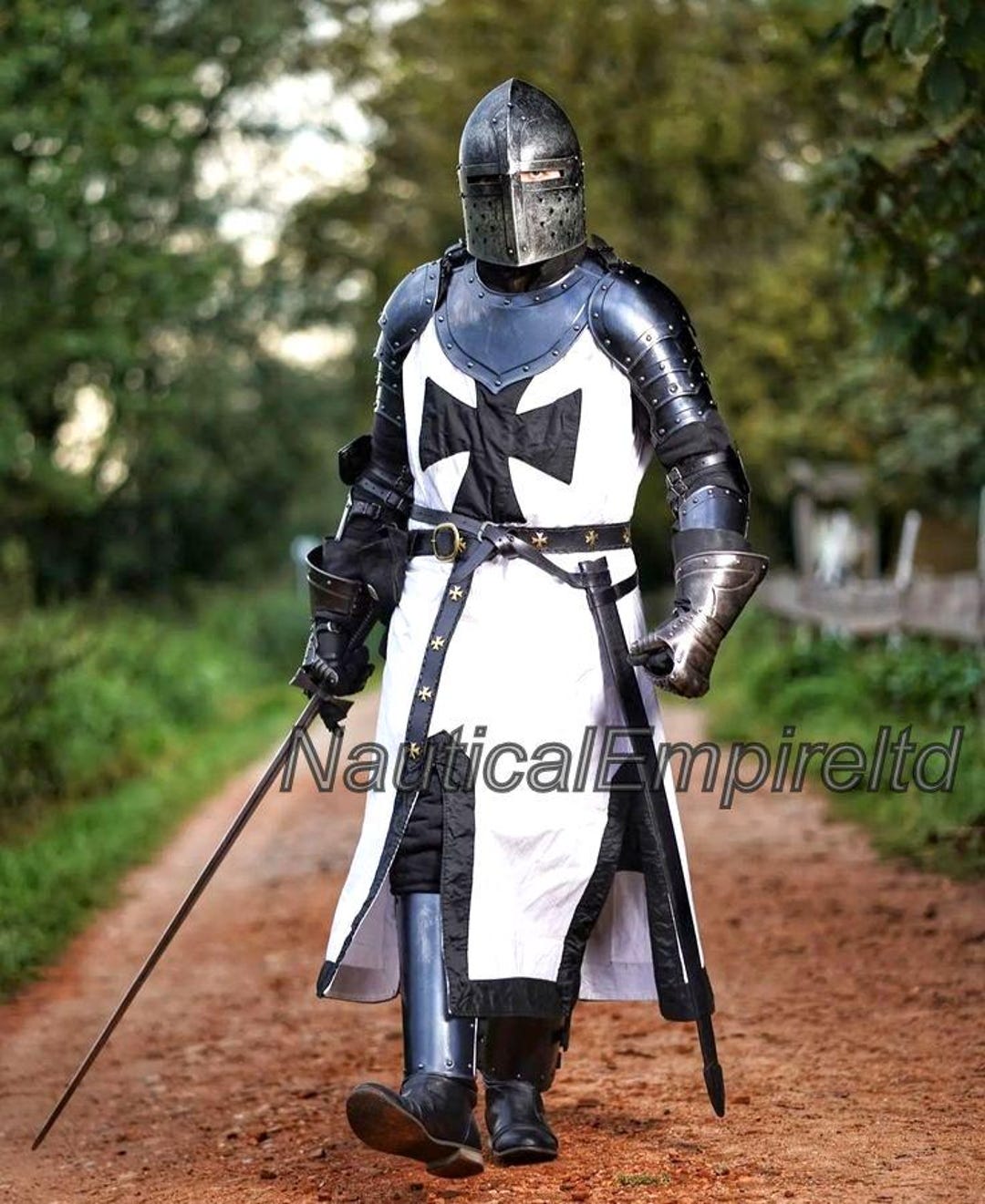 Medieval Black Templar Knight Full Body Armor Set Cosplay Halloween ...