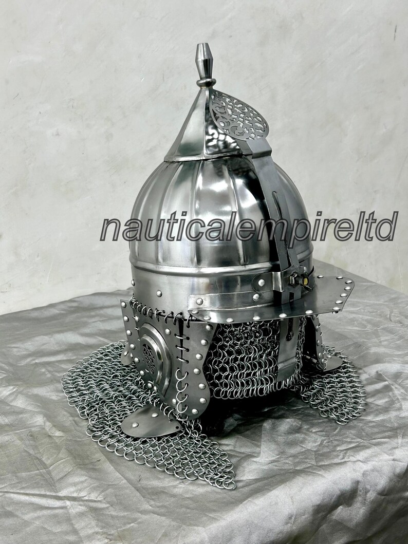 Ottoman Empire Medieval Kettle Helmet With Intricate Engraving and ...